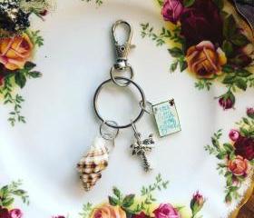 Beach Girl Shell Keychains Beach Keychain, Shell Key Ring, Ocean ...